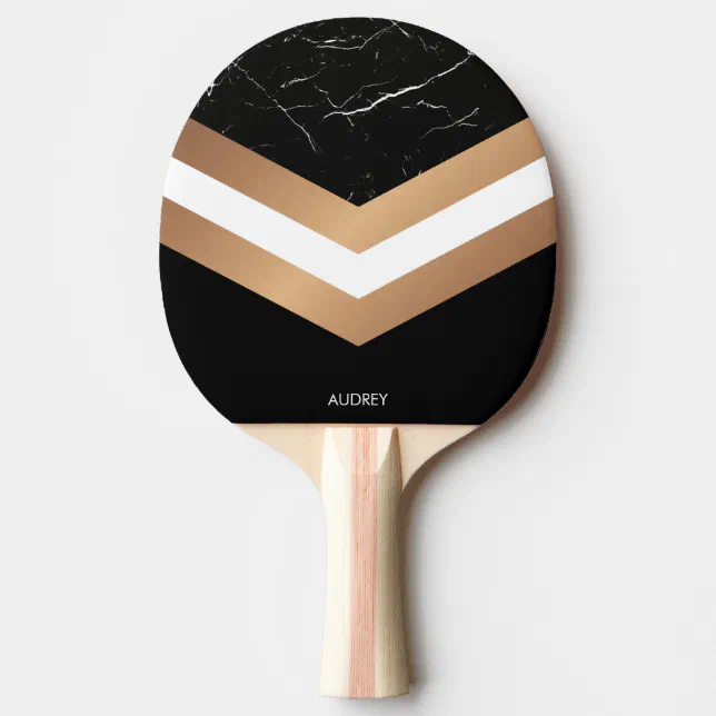 Elegant Black Marble Ping Pong Paddle | Zazzle