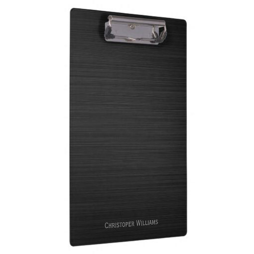 Elegant black perforated metal personalized clipboard | Zazzle