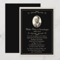 Elegant Black Photo Death Announcement Card | Zazzle