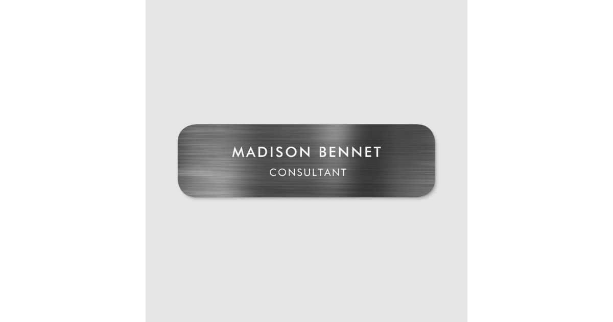 Elegant Black Professional Business Name Tag | Zazzle