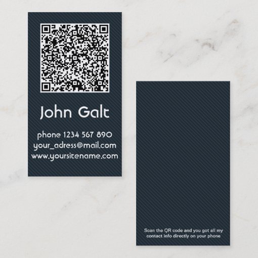 Elegant Black QR Code Business Card Template | Zazzle