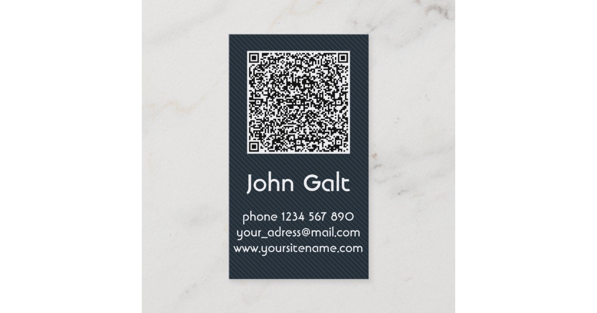 Elegant Black QR Code Business Card Template | Zazzle