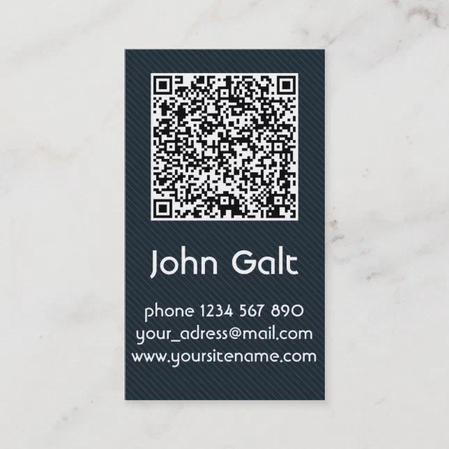 Elegant Black QR Code Business Card Template | Zazzle