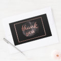 elegant black rose gold foil metallic thank you rectangular sticker ...