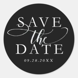 Elegant black save the date envelope seal | Zazzle