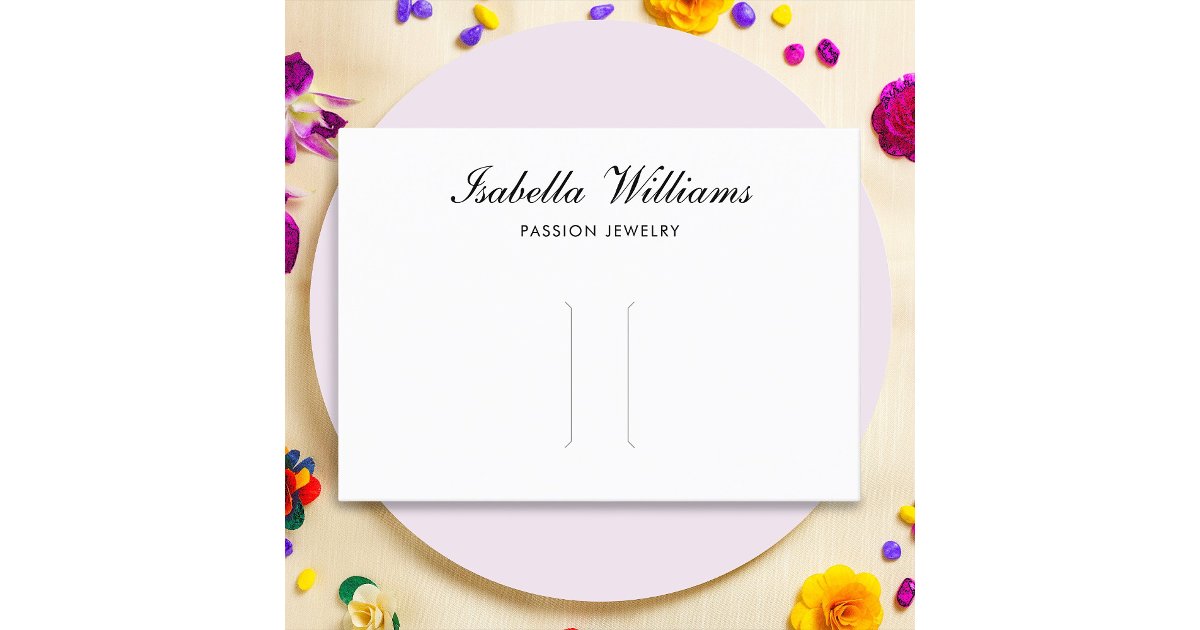 Elegant Black Script Hair Clip Display Card | Zazzle