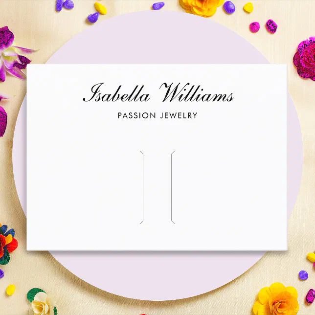 Elegant Black Script Hair Clip Display Card | Zazzle
