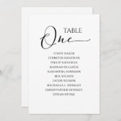 Elegant Black Script Table Number 1 Seating Chart | Zazzle