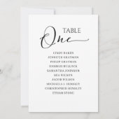 Elegant Black Script Table Number 1 Seating Chart | Zazzle