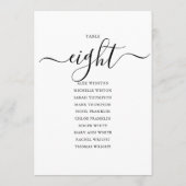 Elegant Black Script Table Number 8 Seating Chart | Zazzle