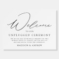Elegant Black Script Unplugged Ceremony Sign | Zazzle
