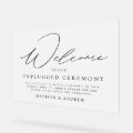 Elegant Black Script Unplugged Ceremony Wedding Acrylic Sign | Zazzle