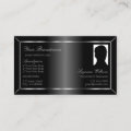 Elegant Black Silver Decor with Logo and Photo Business Card | Zazzle