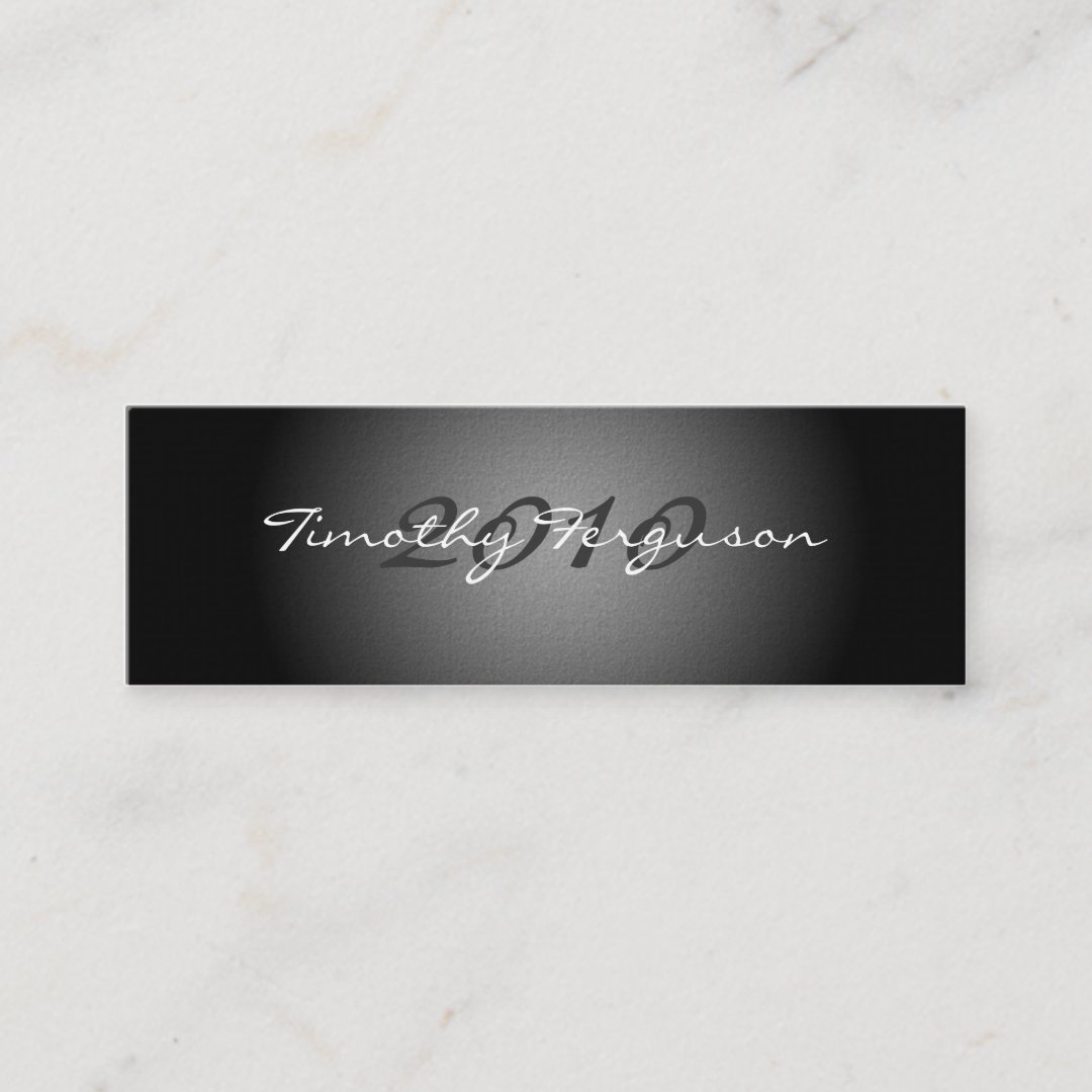 Elegant black silver graduation name card | Zazzle