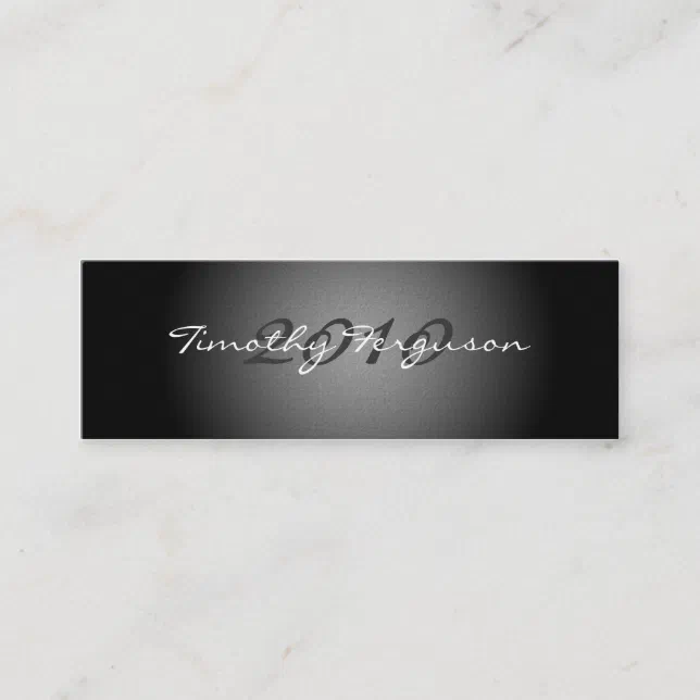 Elegant black silver graduation name card | Zazzle