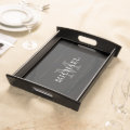 Elegant Black Silver Monogram Name Personalized Serving Tray | Zazzle