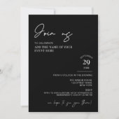 Elegant Black Simple Script Corporate Event Invitation | Zazzle