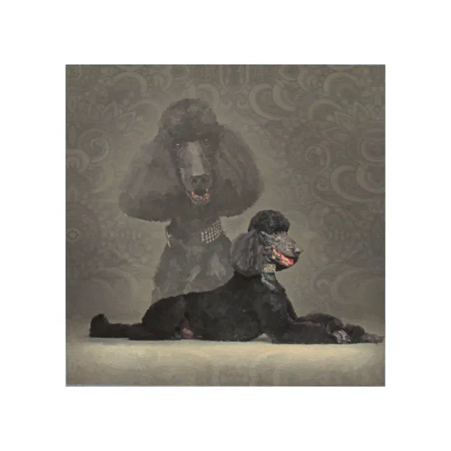 Elegant Black Standard Poodle Composition Wood Wall Art | Zazzle