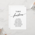 Elegant Black Table Number 14 Seating Chart | Zazzle