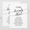 Elegant Black Table Number 23 Seating Chart | Zazzle