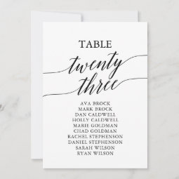 Elegant Black Table Number 23 Seating Chart | Zazzle