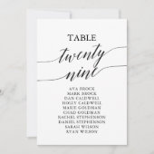 Elegant Black Table Number 29 Seating Chart | Zazzle