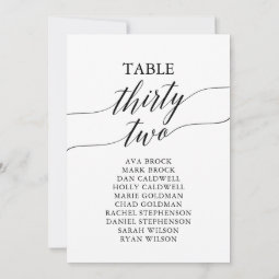 Elegant Black Table Number 32 Seating Chart | Zazzle