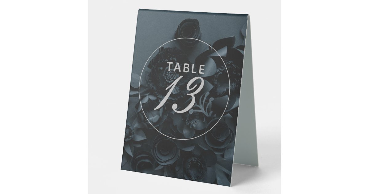 Elegant Black table numbers Table Tent Sign | Zazzle