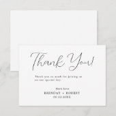 Elegant Black Typography On White Thank You Card | Zazzle