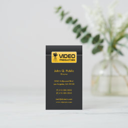 Elegant Black Video and Film Production Business Card | Zazzle