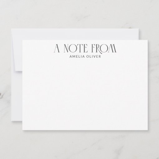 Elegant Black Vintage Art Deco Personalized Name Note Card | Zazzle