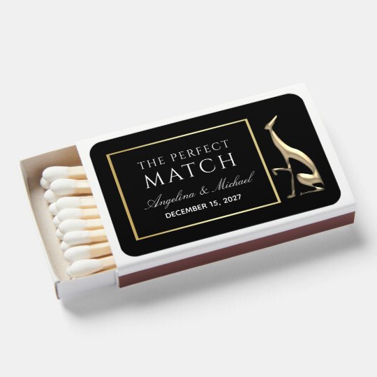 Elegant Black Wedding Favor Matchboxes | Zazzle.com