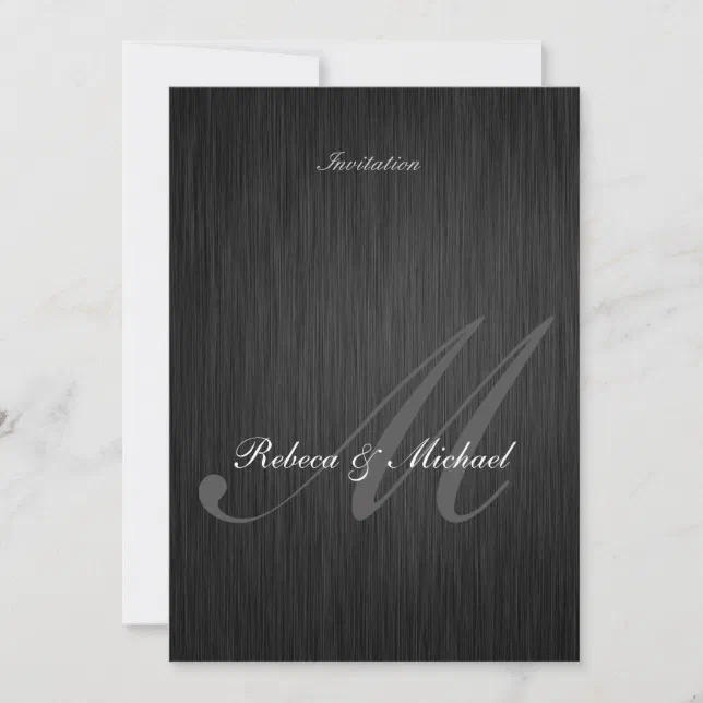 Elegant Black Wedding Invitation | Zazzle