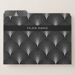 Elegant Black & White Art-Deco Pattern File Folder | Zazzle