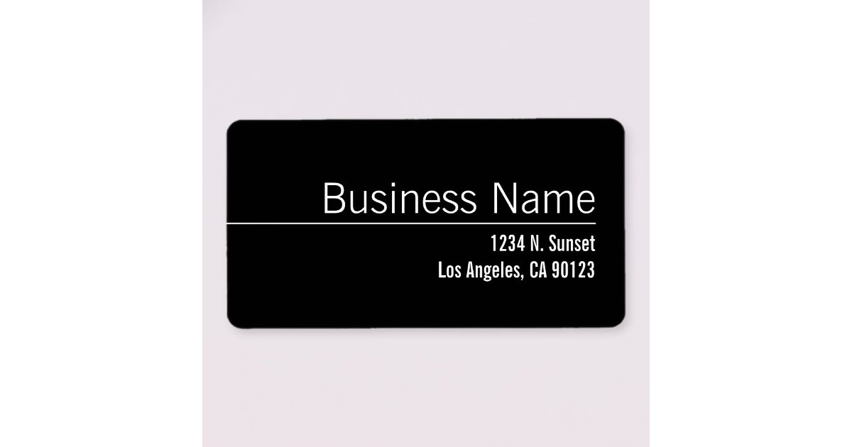 Elegant Black & White Business Return Address Label | Zazzle