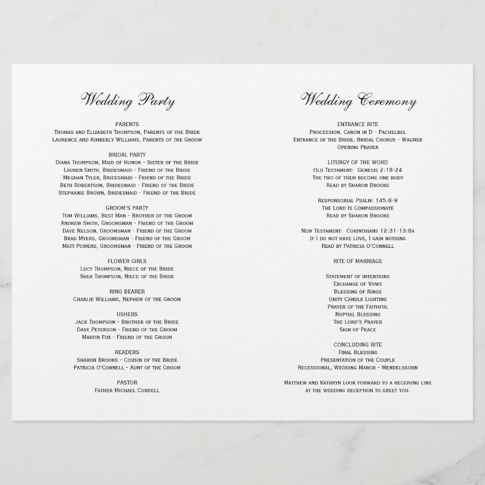 Elegant Black White Calligraphy Wedding Programs sold by Idowu | SKU ...