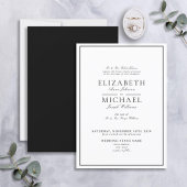 Elegant Black & White Classic Script Wedding Invitation | Zazzle