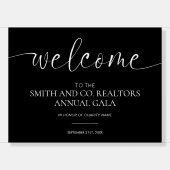 Elegant Black & White Corporate Event Welcome Sign | Zazzle