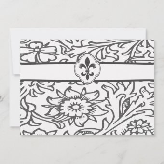 Elegant Black White Fleur de Lis Event Invitations | Zazzle