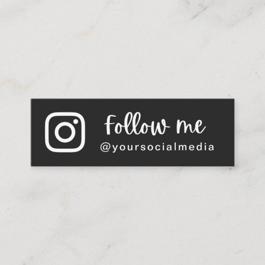 Elegant Black & White Follow Social Media QR Code Mini Business Card ...