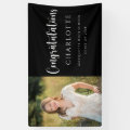 Elegant Black White Graduation Photo Banner | Zazzle