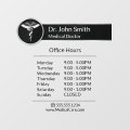 Elegant Black White Medical Caduceus Opening Hours Window Cling | Zazzle
