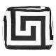 Elegant Black White Modern Greek Key Pouf | Zazzle