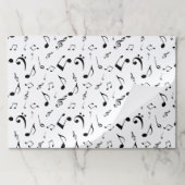 Elegant Black White Music Notes Pattern Paper Placemat | Zazzle