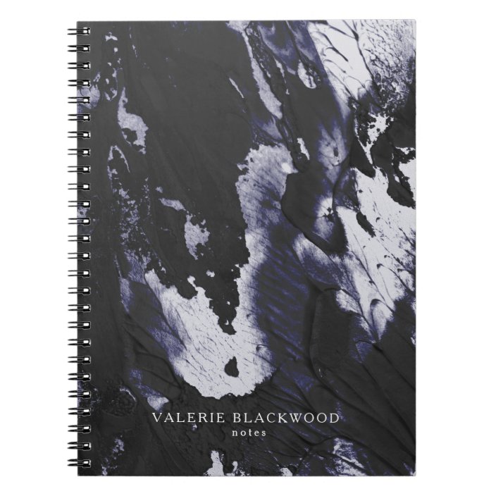 Elegant Black White Painted Notebook | Zazzle.com