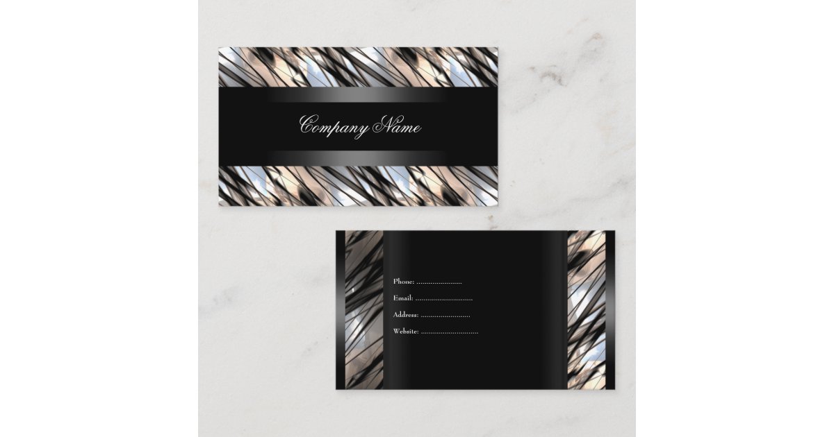 Elegant Black White Silver Indestructible Business Card | Zazzle