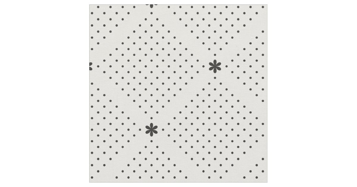Elegant Black White Small Dots Pattern Fabric | Zazzle