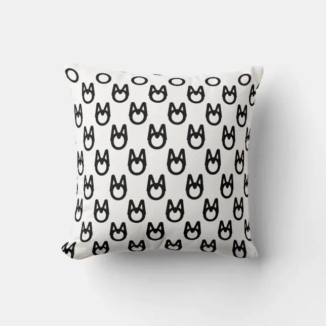 Elegant Black White Stylish Wild Cat Pattern Throw Pillow | Zazzle
