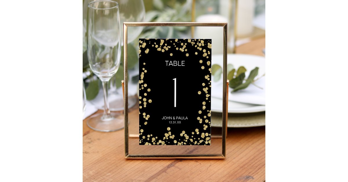 Elegant Black & White Table Number | Zazzle