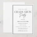 Elegant Black White Typography Graduation Party Invitation | Zazzle